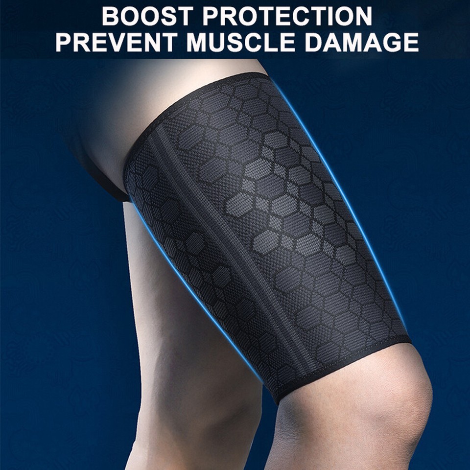 Elastic Compression Sleeve Thigh Support Brace Muscle Injury Wrap ...