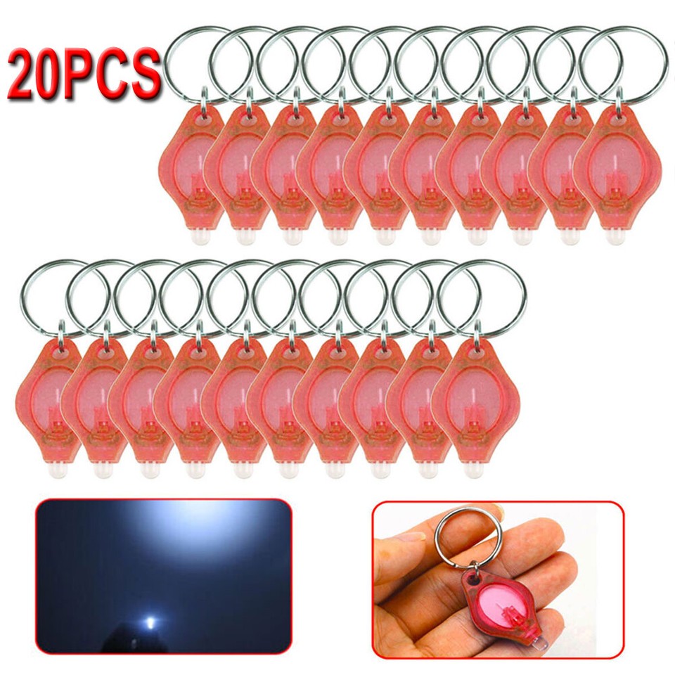 Mini LED Keychain Flashlight Key Ring Light Bright Torch Outdoor Hiking ...
