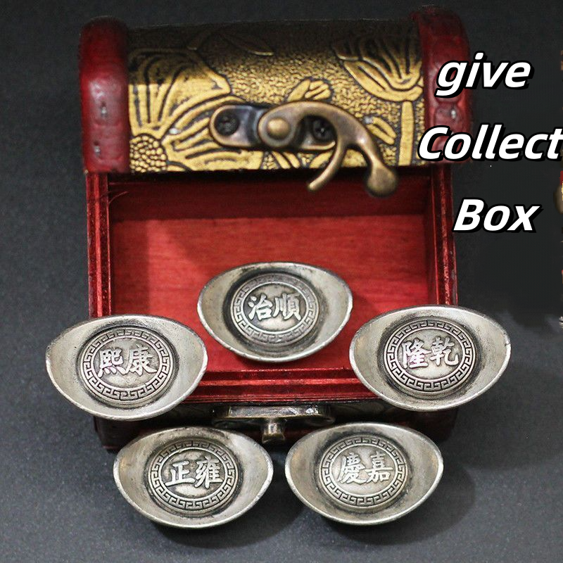5pcs Old Silver Ingots and Silver Ingots of The Qing Dynasty, Silver ...