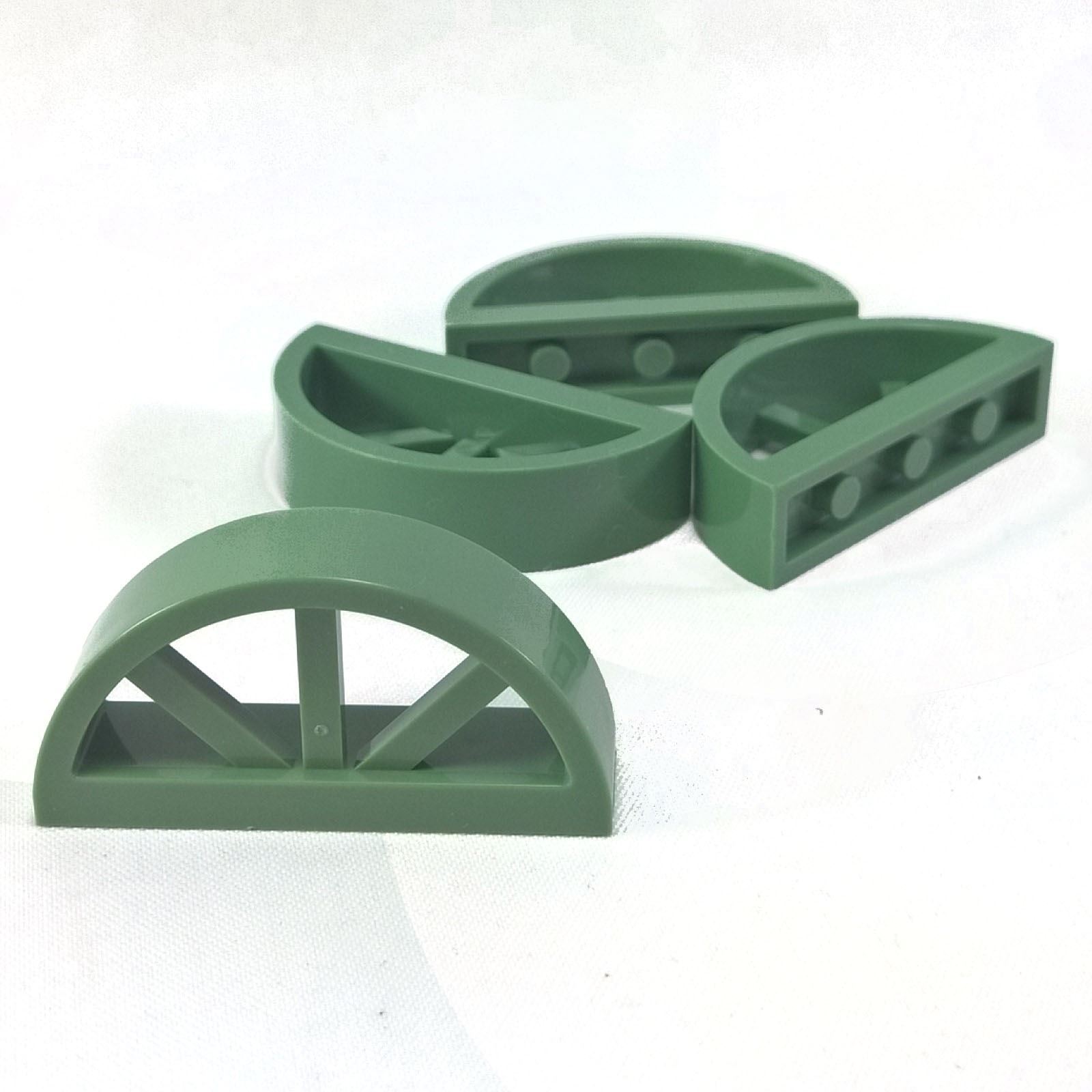 4 NEW LEGO Window 1 x 4 x 1 2-3 Spoked Rounded Top Sand Green | eBay