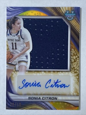 SONIA CITRON 2024 Bowman U Best Jumbo Jersey Patch Auto GOLD Refractor /50 *ka | eBay