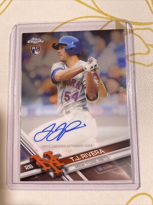 2017 Topps Chrome Rookie Auto TJ Rivera #RA-TR Rookie Auto RC New York ...
