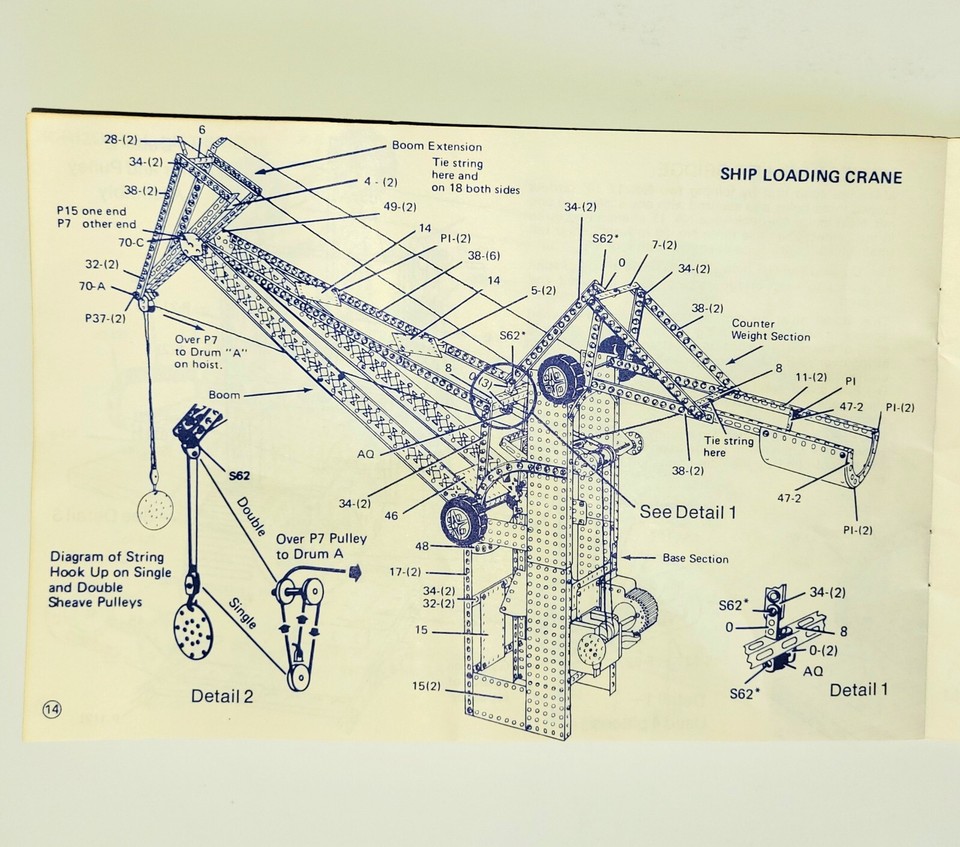 VTG Gabriel Erector Set 1976, W/ Manual & Working Motor, In Blue Case ...