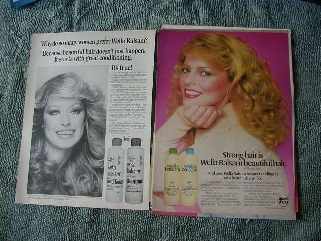 Vintage lot of 10 Wella Balsam print ads 1974-1980 farrah fawcett ...