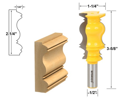 2-1/4" Crown Molding Router Bit - 1/2" Shank - Yonico 16153 ...