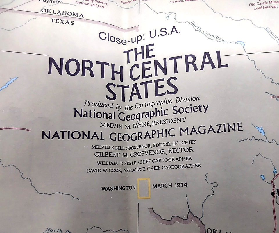 National Geographic Close Up The North Central States Map March 1974 | eBay
