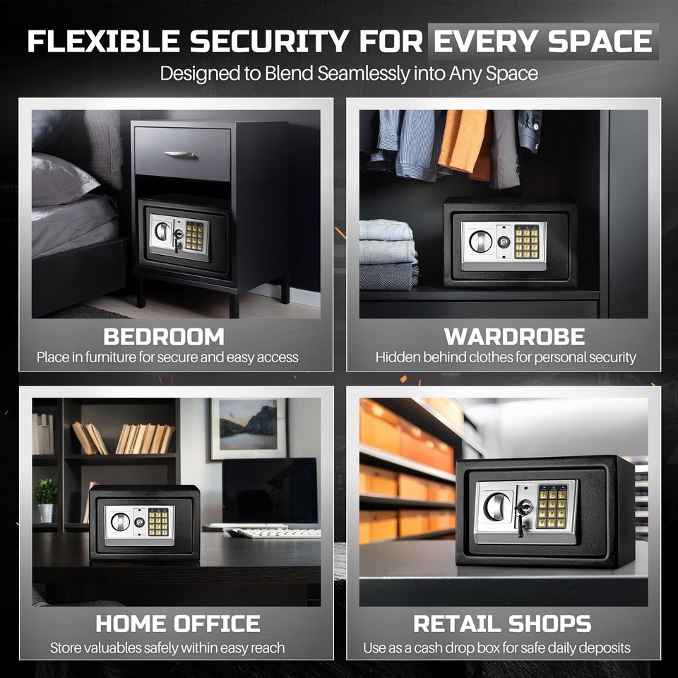 Electronic Depository Safe Box w/ Drop Slot Opening Keypad Combination ...