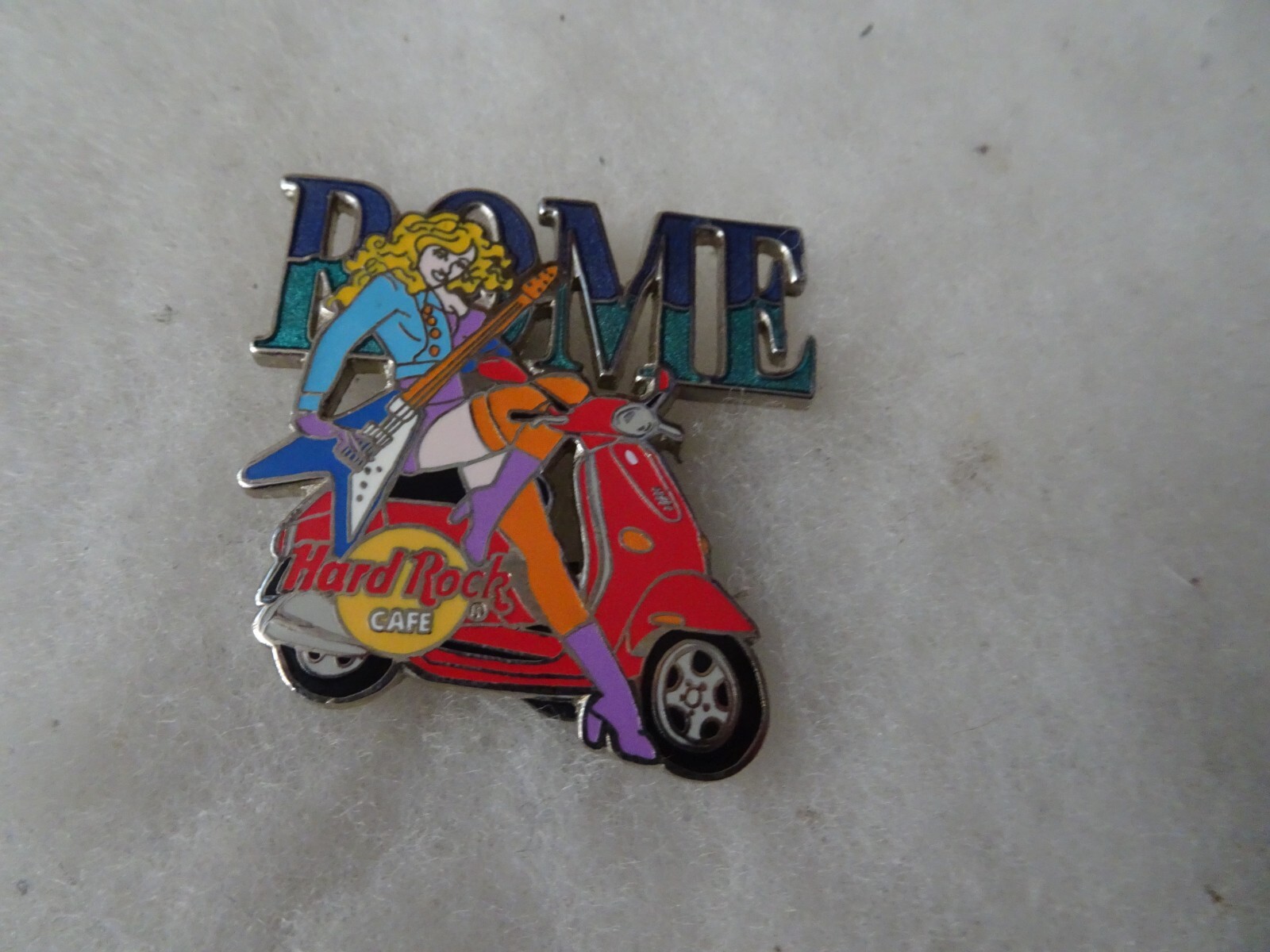 Hard Rock Cafe pin Rome City Tee pin series 2005 Girl on scooter | eBay