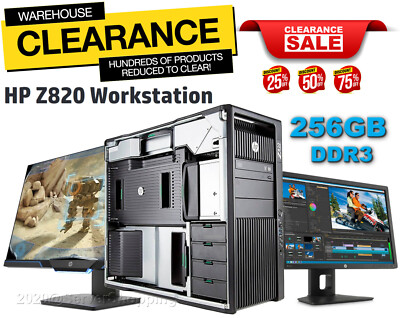 HP Z820 Workstation PC Xeon 16 Cores 256GB DDR3- 1TB SSD Quadro K4000 ...