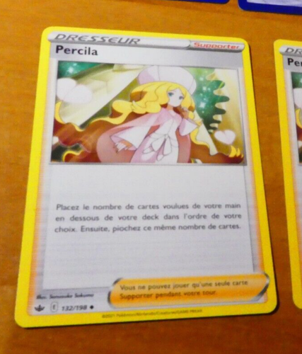 POKEMON REGNE DE GLACE CARD CARTE PERCILA 132/198 FR VF JCC EB06 NEUF ...