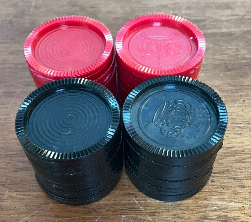 Full Set of 24 Large Plastic Checkers, 3", Interlocking | eBay