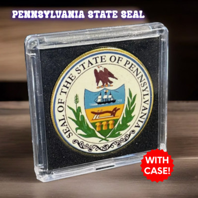 PENNSYLVANIA (PA) State Seal Challenge Coin Colorized USA CASE IS ...
