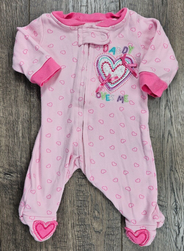 Baby Girl Clothes Babies R Us Newborn Pink Daddy Loves Me Footed Outfit ...