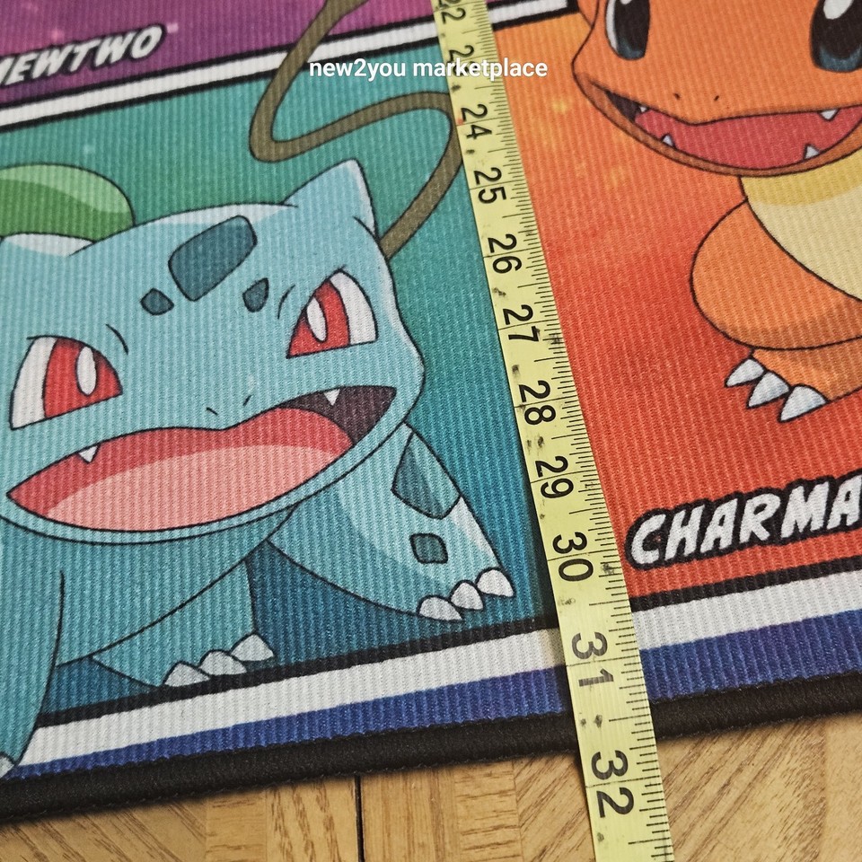 Pokemon rug anime room decor, Pikachu, Mew two, Eevee, Squirtle ...