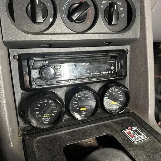 Ford Mustang 87-93 Foxbody Single DIN 3-Pod Gauge Mount — Black Dash ...