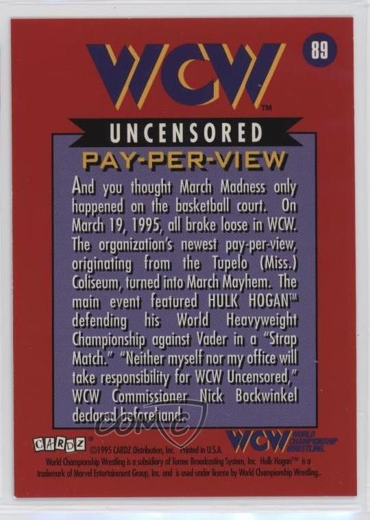 1995 CARDZ WCW Main Event Pay-Per-View Hulk Hogan Randy Savage Sting ...