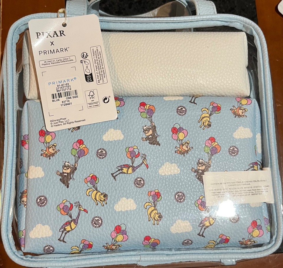 Disney Pixar X Primark UP 3 Piece Cosmetic Accessory Bag Set NWT w ...