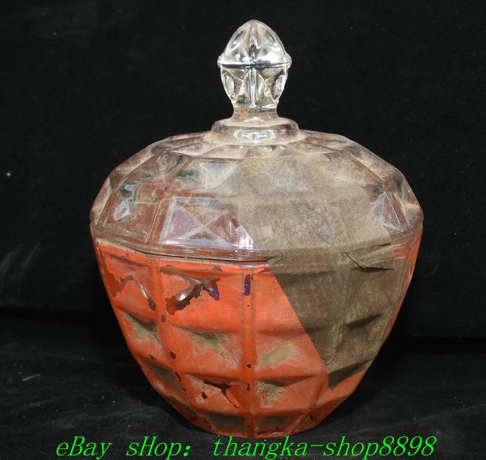 5.5'' Old Tibet Tibetan Colored Glaze Container Buddhist Relics Crock ...