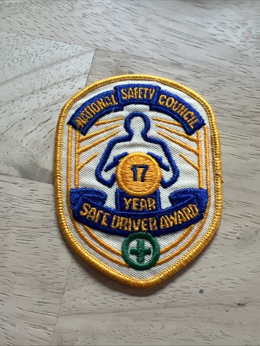 Vintage National Safety Council 17 Year Safe Driver Award Patch | eBay
