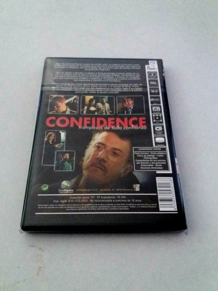 DVD " Confidence " James Foley Edward Burns Rachel Weisz Andy Garcia ...