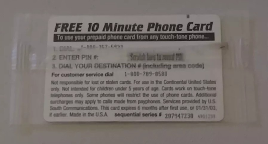 E.T Free 10 Minute Phone Card 20th Anniversary Edition. | eBay