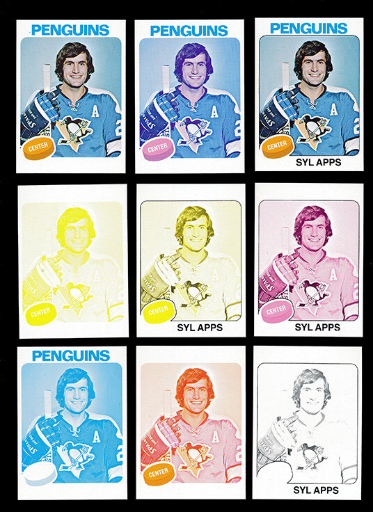 1975 Topps Hockey #130 Syl Apps 11 Card Progressive Proof 75THOC58 | eBay