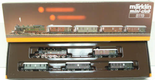 Marklin 8119 Mini-Club Z Gauge Steam Passenger Train Set LN/Box | eBay