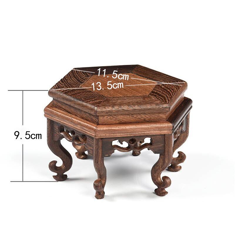 Retro Chinese Wood Fishbowl Display Vase Pot Planter Stand Bonsai Vase ...
