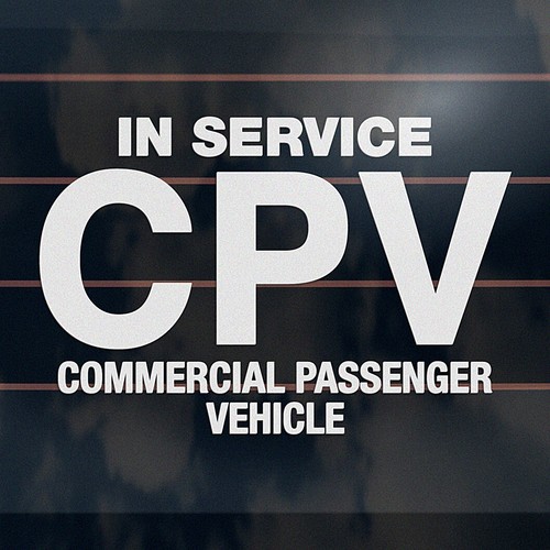 CPV COMMERCIAL PASSENGER VEHICLE IN SERVICE 150mm Sticker exterior ...