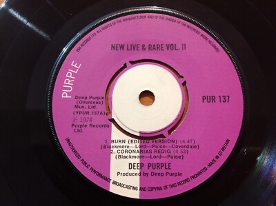 DEEP PURPLE - 1974 Vinyl 45rpm 7-Single - NEW LIVE & RARE VOL. II | eBay UK