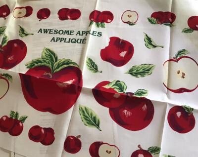New CRANSTON Cut Outs 18x30” Many Sizes Apples Leaves Cotton Fabric ...