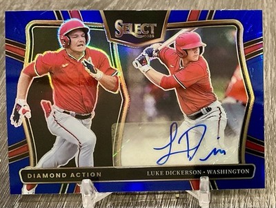 2025 Panini Select Baseball LUKE DICKERSON Diamond Action Blue Auto 47/ ...