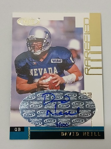 David Neill Nevada Wolf Pack 2002 Sage Hit Certified Autograph Rookie ...
