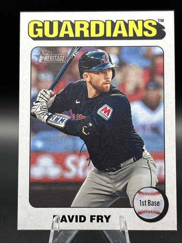 2024 Topps Heritage High Number White Border #654 David Fry, Cleveland ...