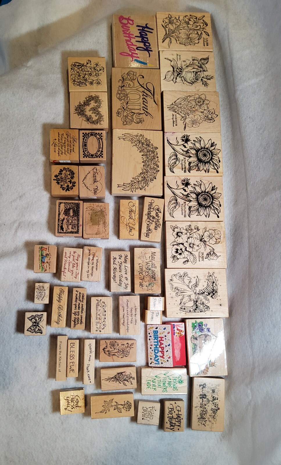 Assorted Wooden Rubber Stamp Lot - 44 Pcs | eBay