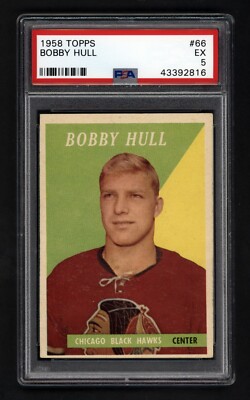 1958 TOPPS #66 BOBBY HULL ROOKIE CARD PSA 5 EX | eBay