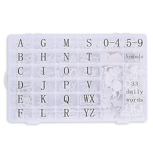 Letter Board Letters, 558 PRE-Cut Characters (3/4 and 1 Inch, White) in ...