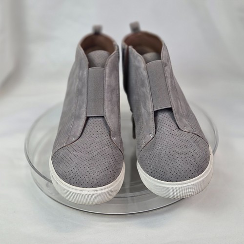 Linea Paolo Wedge Sneaker Bootie Womens 9M Gray Leather Round Toe Side ...