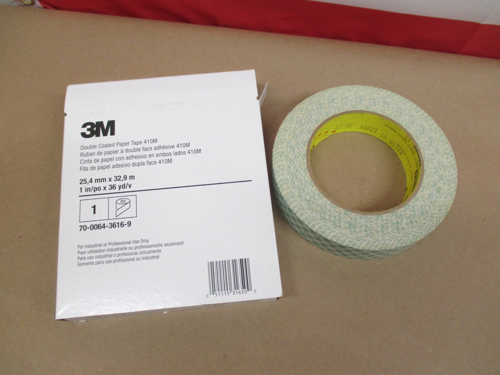 3M 410M DOUBLE COATED PAPER TAPE 1" WIDTH 36 YARDS NEW | eBay