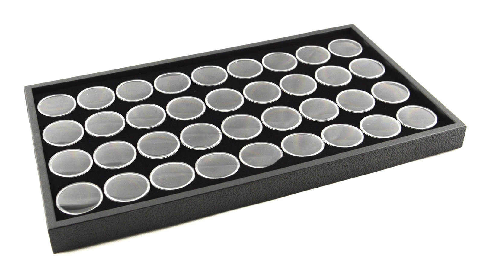 Jewellery Display Show Storage Black Plastic Stackable Gem Tray + Gem ...