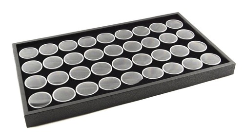 Jewellery Display Show Storage Black Plastic Stackable Gem Tray + Gem ...