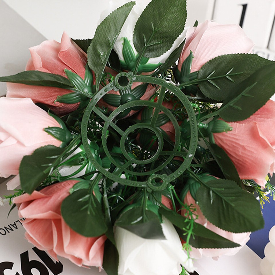 1X Artificial Flower Ball Plastic Base Silk Cloth Flower Bouquets ...