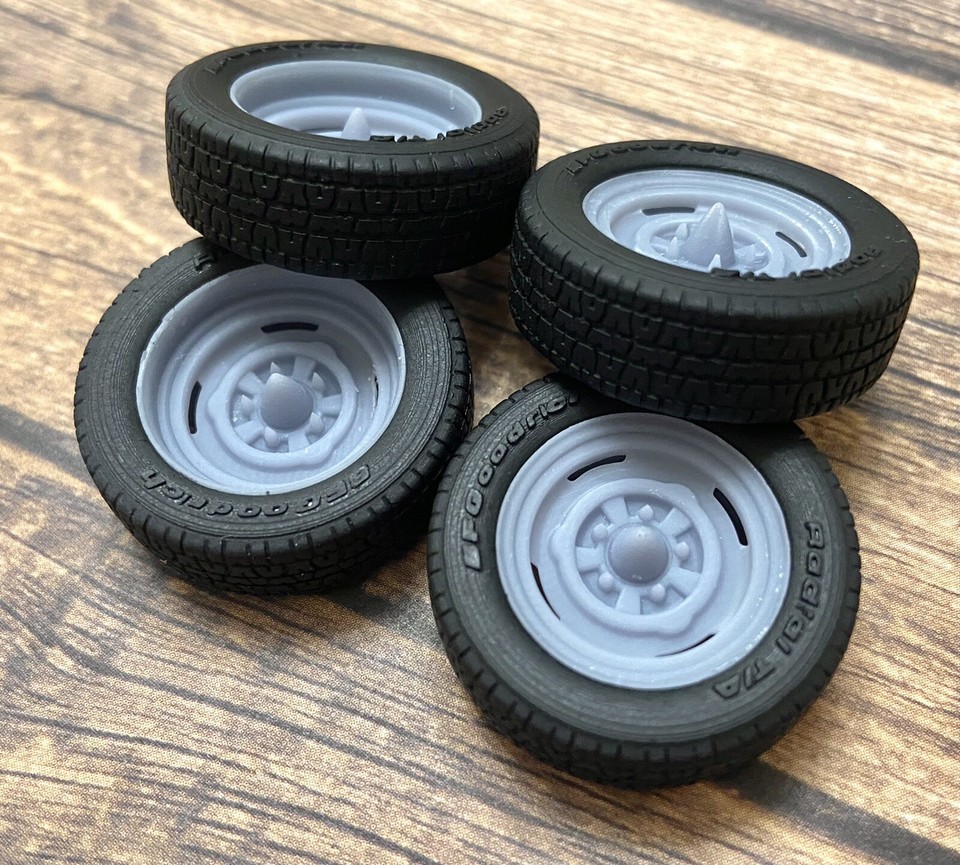 1/24 Scale: 17-inch Chrome Reverse Model Car Wheels W/ Bullets &Spikes ...