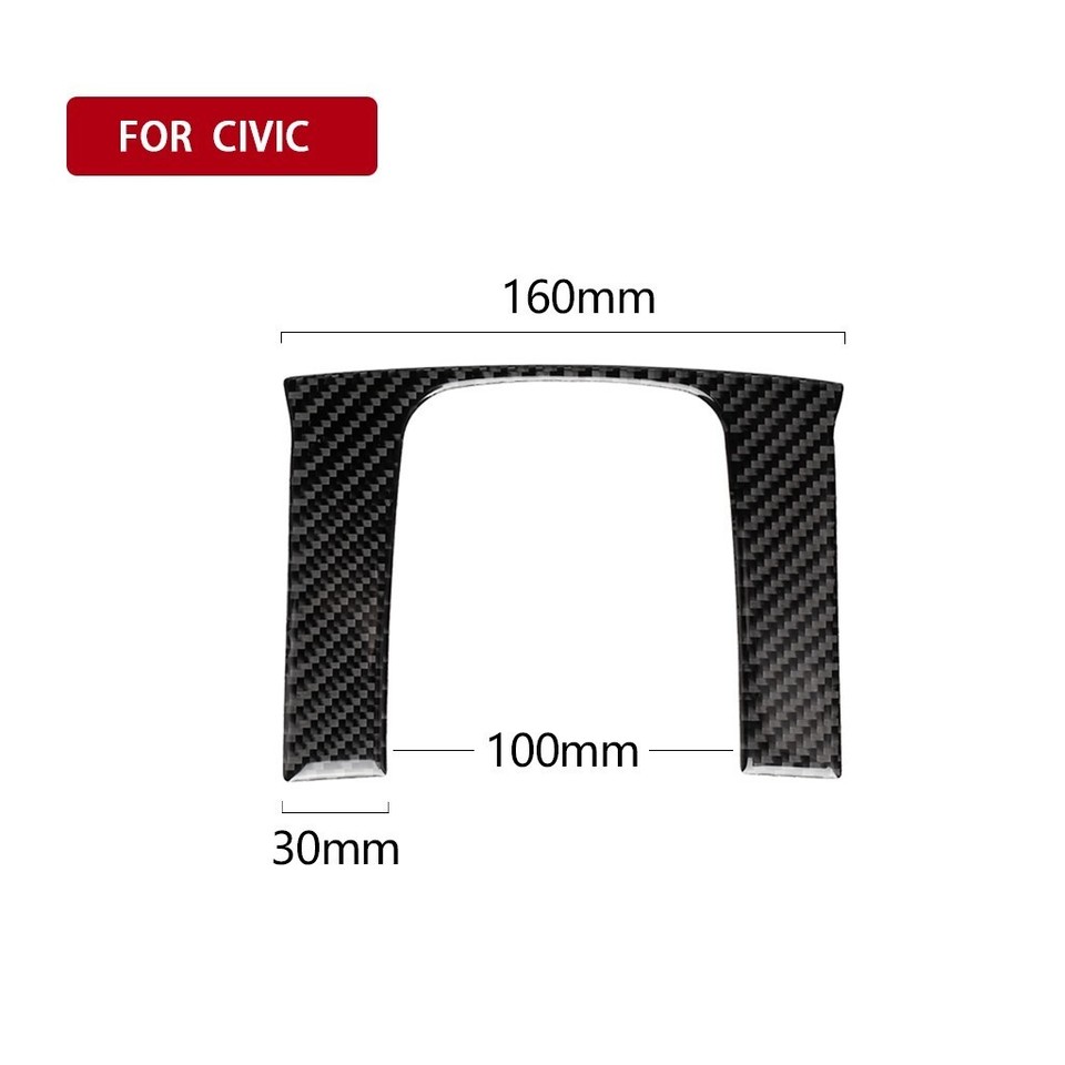 Real Carbon Fiber Console Gear Shift Panel Cover For Honda Civic 10th ...