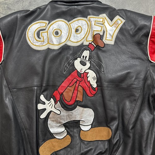Vintage 90s Goofy Disney Lamb Leather Jacket | eBay