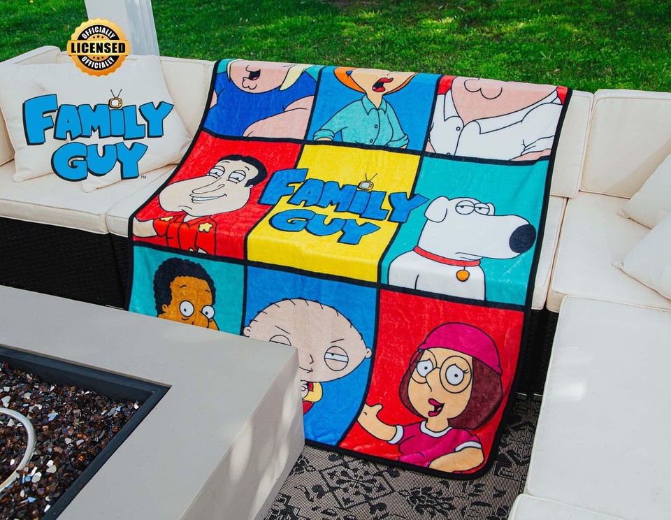 Character Grid Raschel Throw Blanket | Soft Polyester Cover for Sofa ...