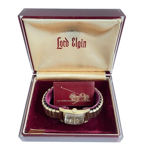 Vintage Lord Elgin Tank 14K Gold Filled Arabic Numbers Wind Up Watch | eBay