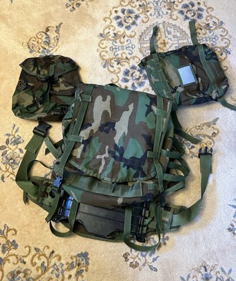 USGI Woodland Molle II Main Pack NSN Army Backpack + Sustainment/ Radio ...