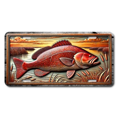 Striking Redfish License Plate – Saltwater Fish Car Tag Coastal Bayou ...