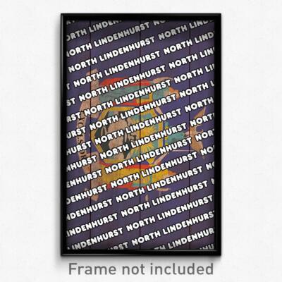 North Lindenhurst New York Poster (NY City Souvenir 11x17 Town Print ...